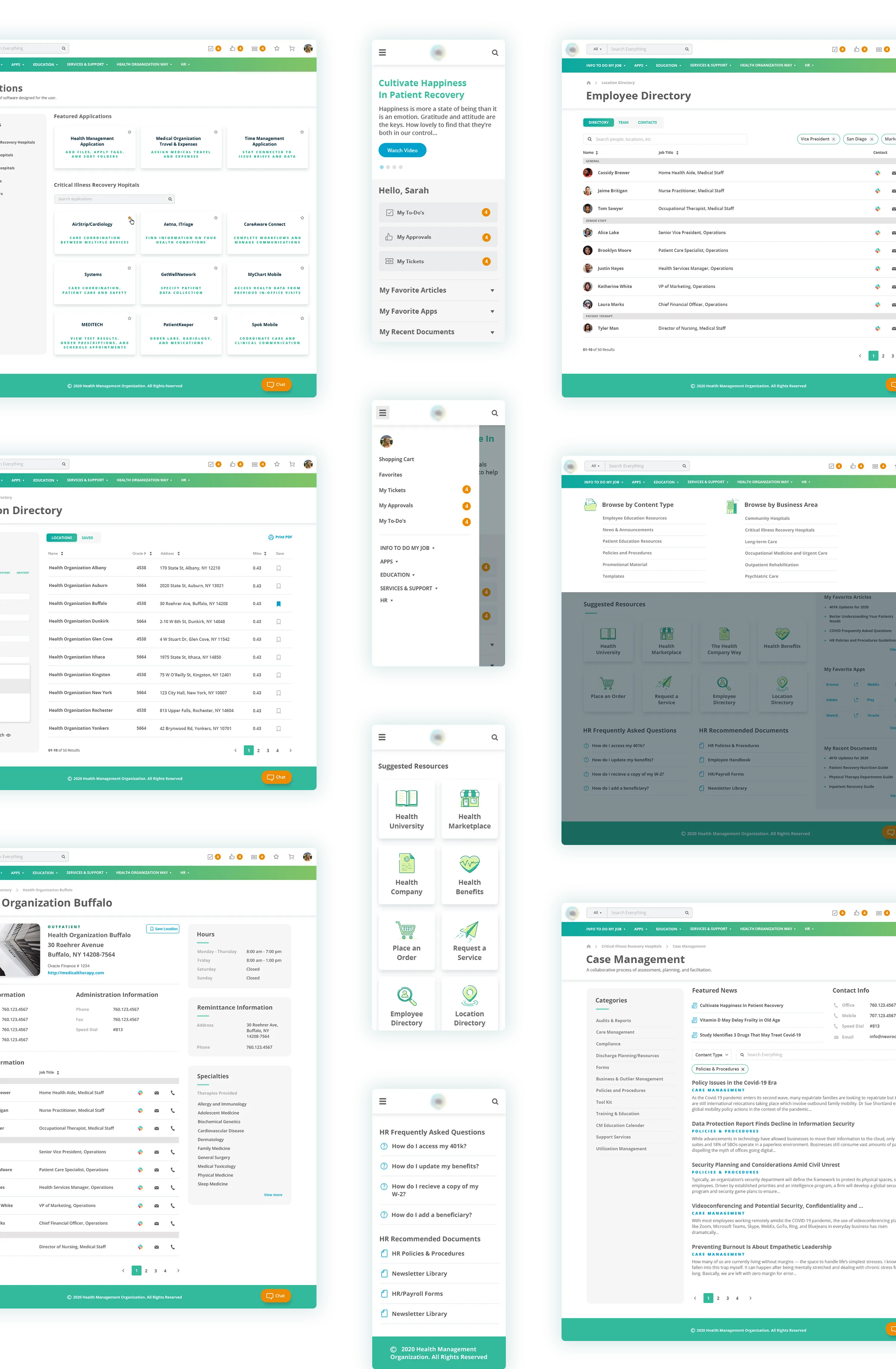 Health Organization Intranet on ServiceNow