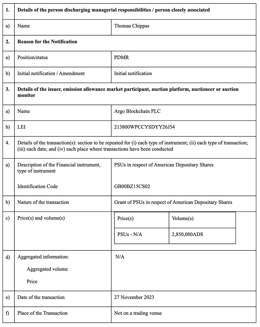 Appointment of Chief Executive Officer and PDMR Notification