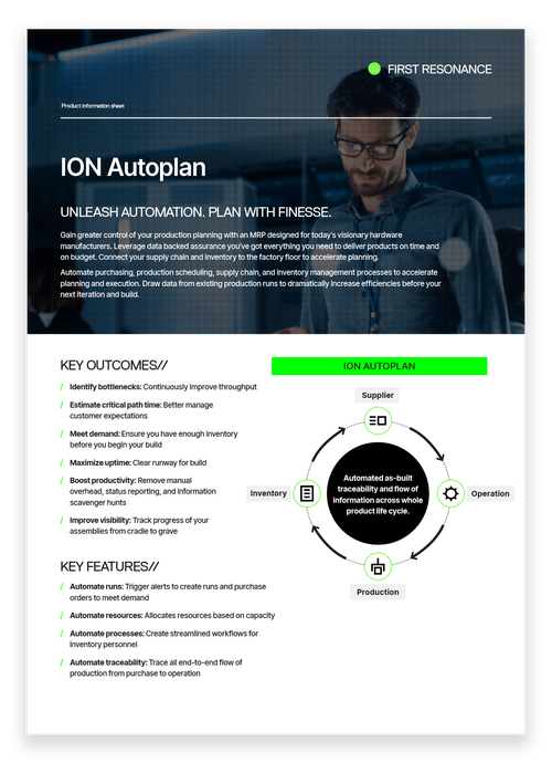 First Resonance | ION Autoplan: Material Resource Planning (MRP) with a ...