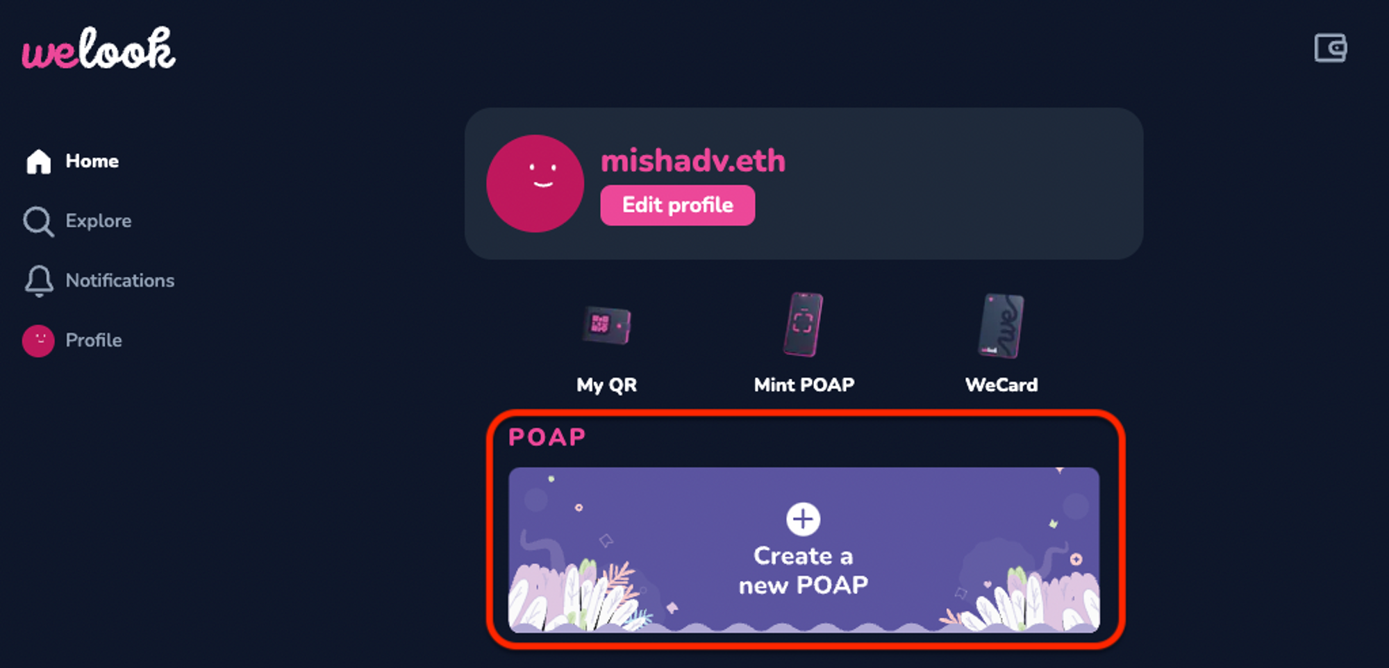 Mailchain Learn | Creating a POAP in WeLook for sharing contact details