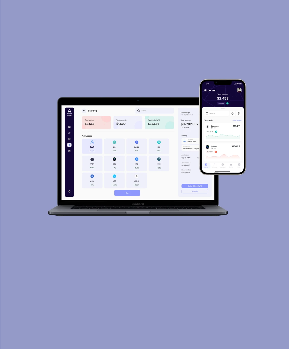 Atomic Crypto Wallet - ANODA | UI UX Design Agency For SaaS / Fintech / AI