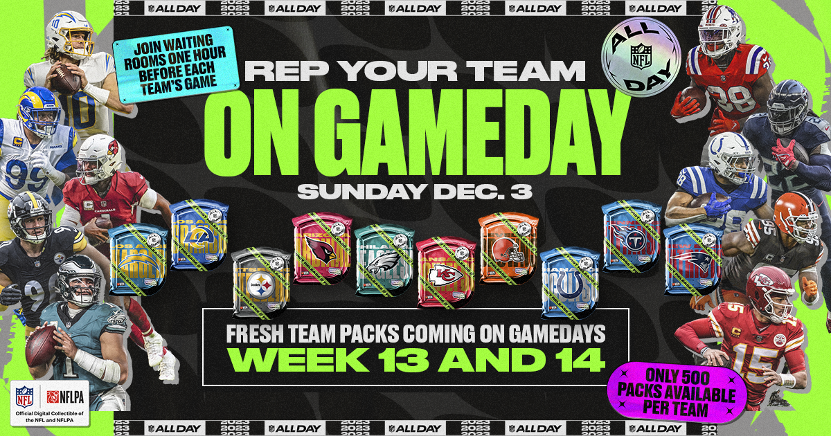 REP YOUR TEAM ON GAMEDAY: New Team Packs Coming Week 13 and 14