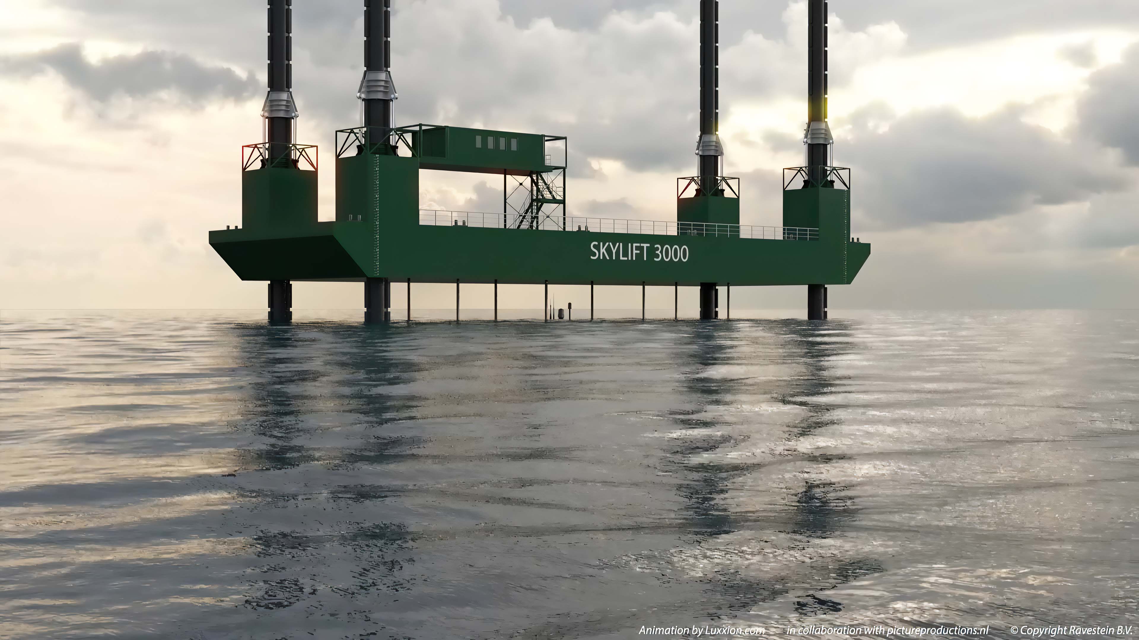 Offshore Animation | Jack-Up Lifting Platform