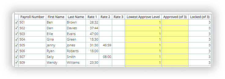 How do I bulk approve Timesheets?