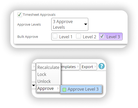 How do I bulk approve Timesheets?
