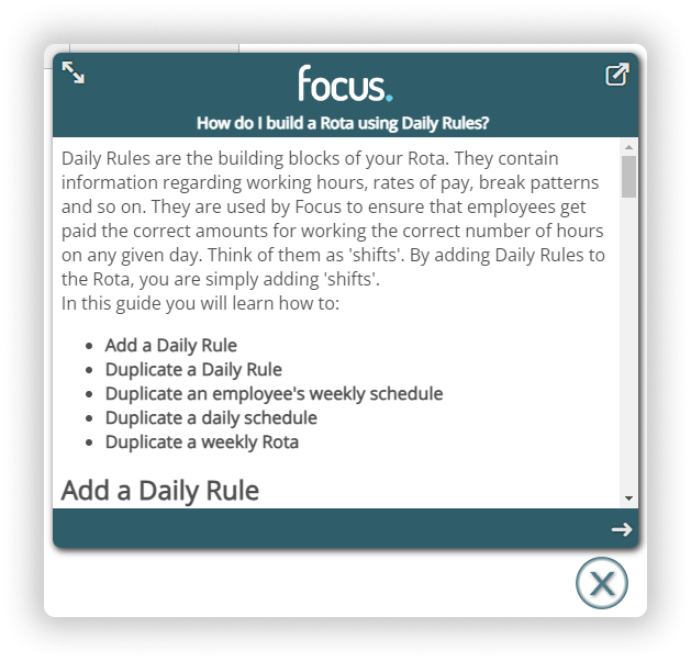 How do I get Help in Focus?