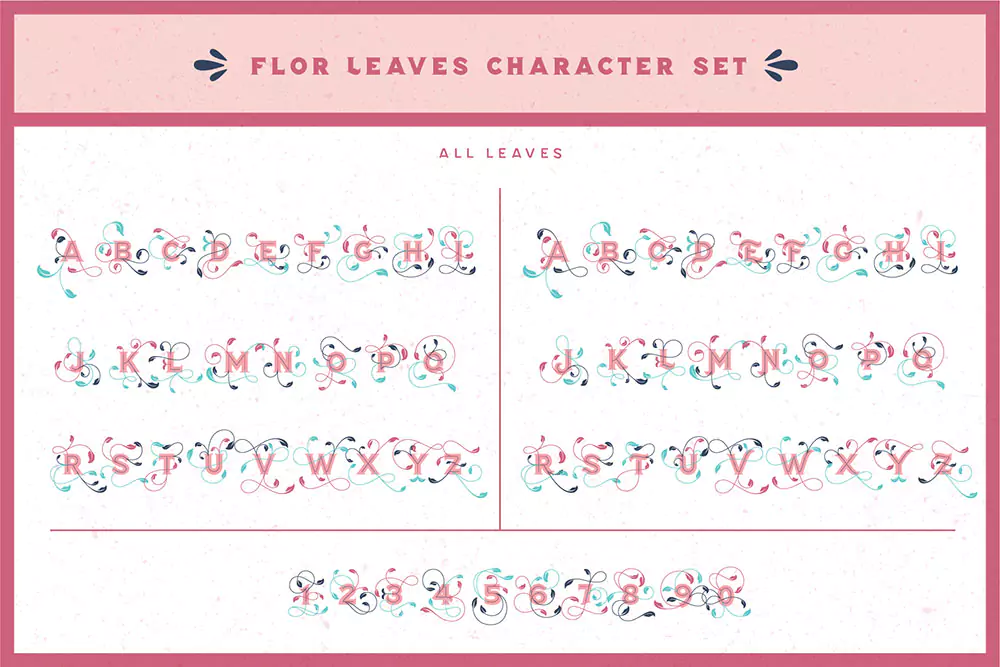 Flor Layered Font & Floral Extras