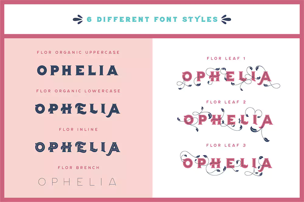 Flor Layered Font & Floral Extras