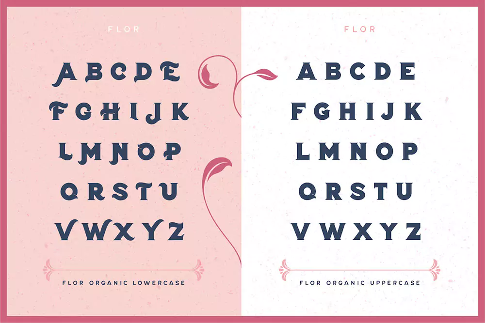 Flor Layered Font & Floral Extras