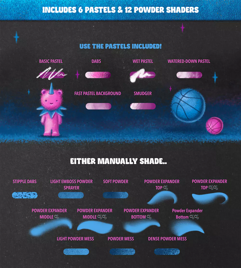 Pastels & Powders Procreate Brush Set