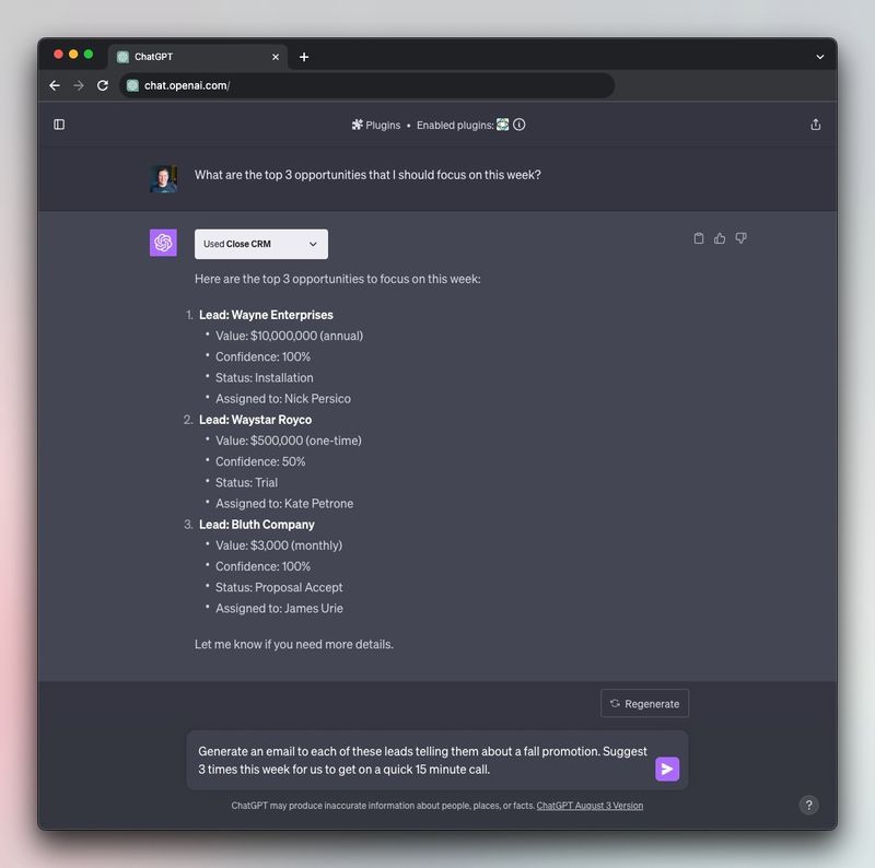 ChatGPT CRM Integration