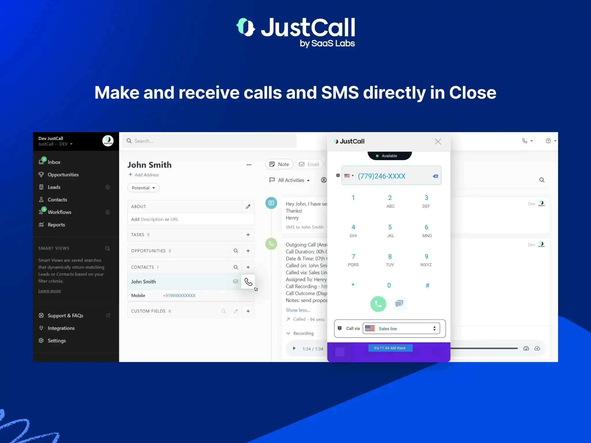 JustCall CRM Integration