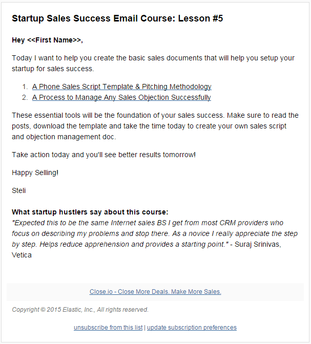 Behind the scenes of our drip email course