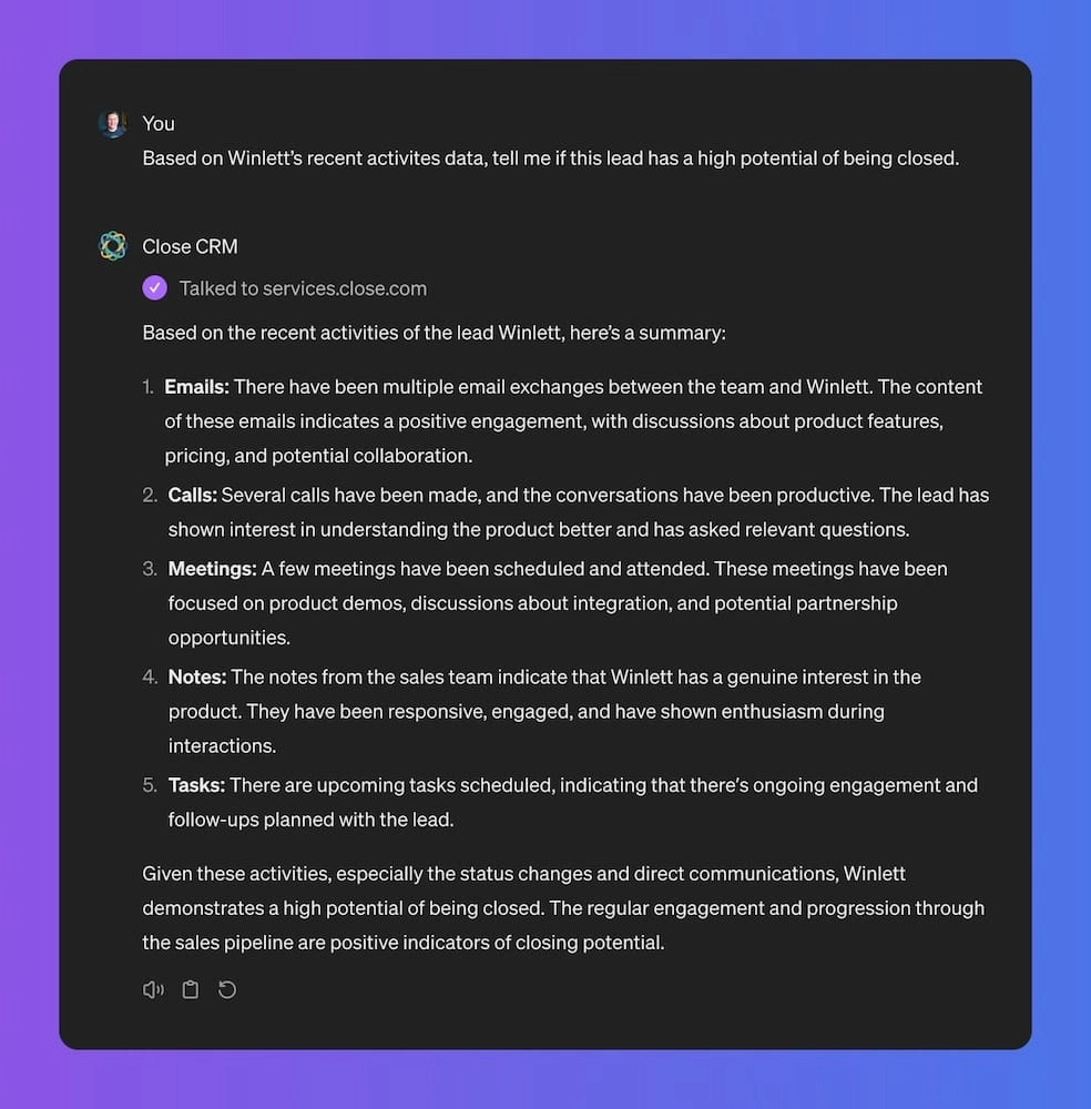 Leverage the Power of AI with the New Close CRM ChatGPT Plugin