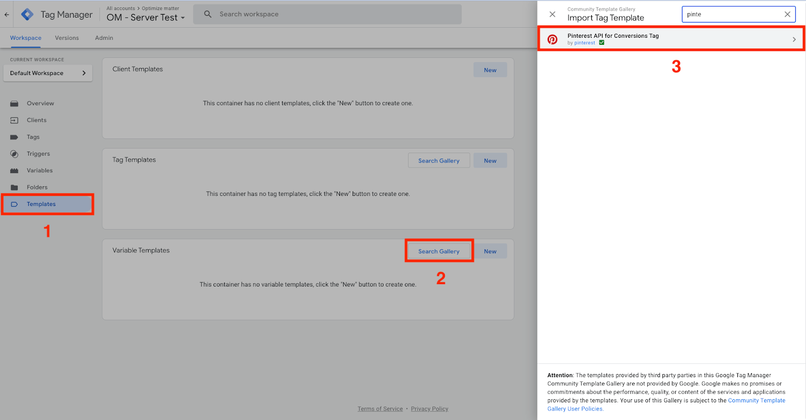 Implémenter Pinterest API Conversions avec GTM server-side