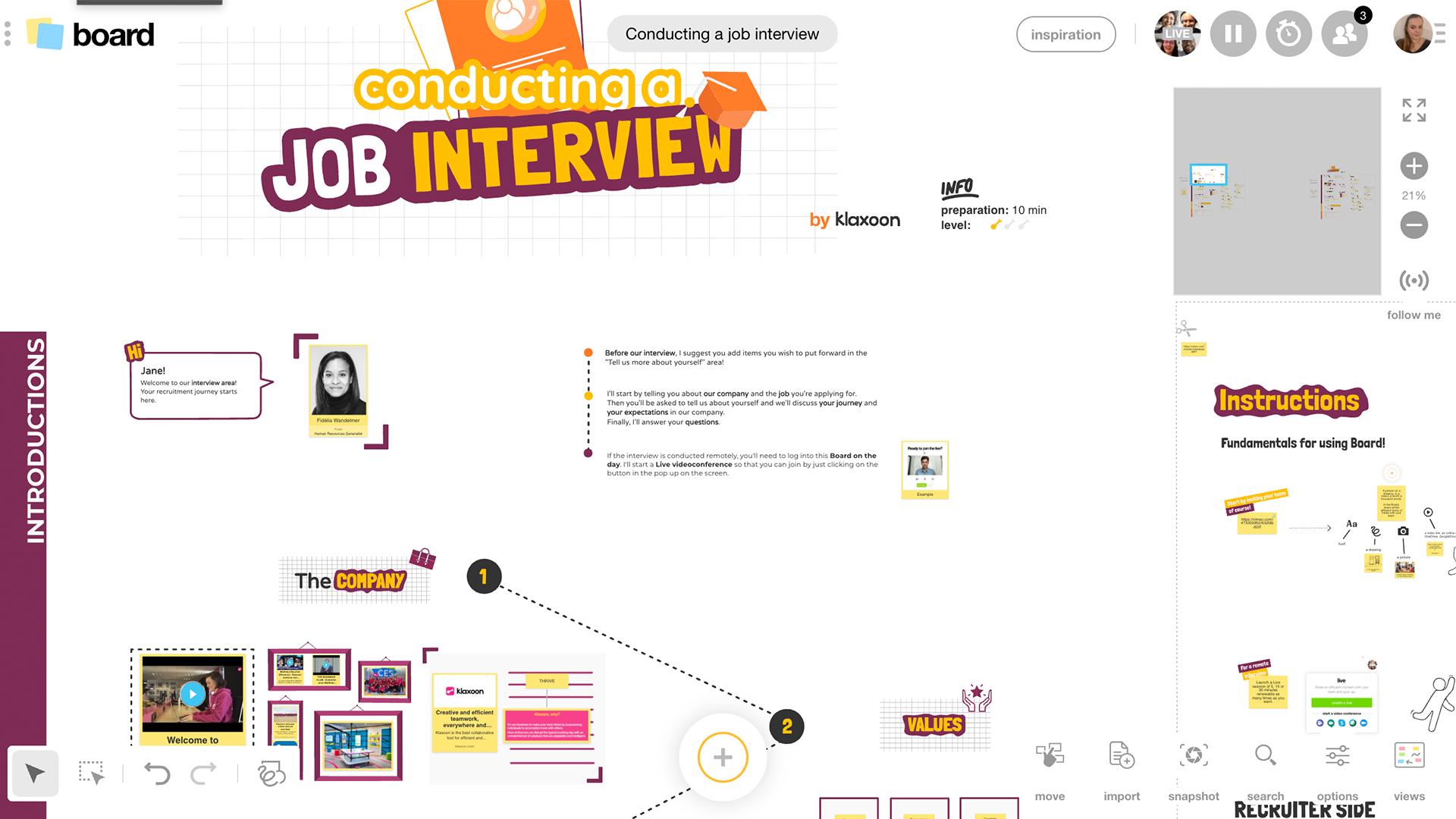 Conducting a job interview: a whiteboard for recruiter and applicant ...