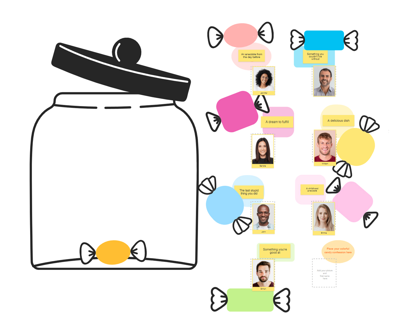 Colorful Candy Confessions icebreaker to interact each other ...