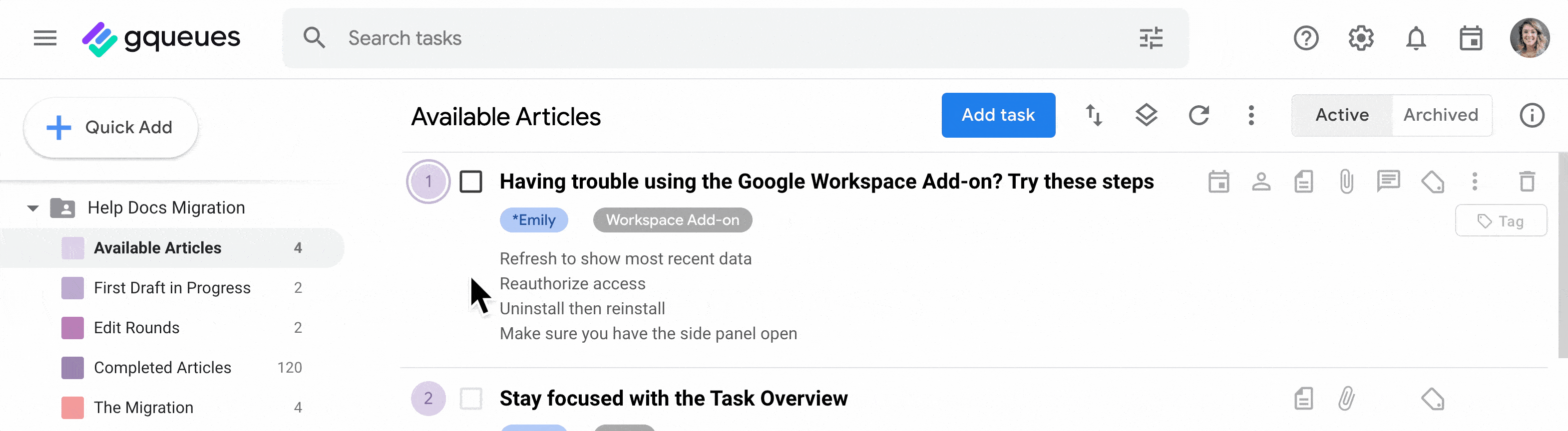 How to Manage Projects in Google Workspace | GQueues