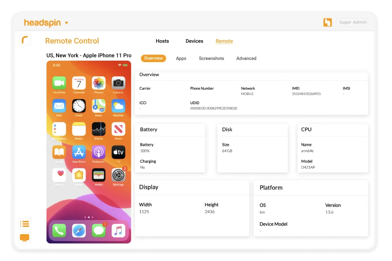 iOS App Testing: Test on Real iPhone and iOS Devices - HeadSpin