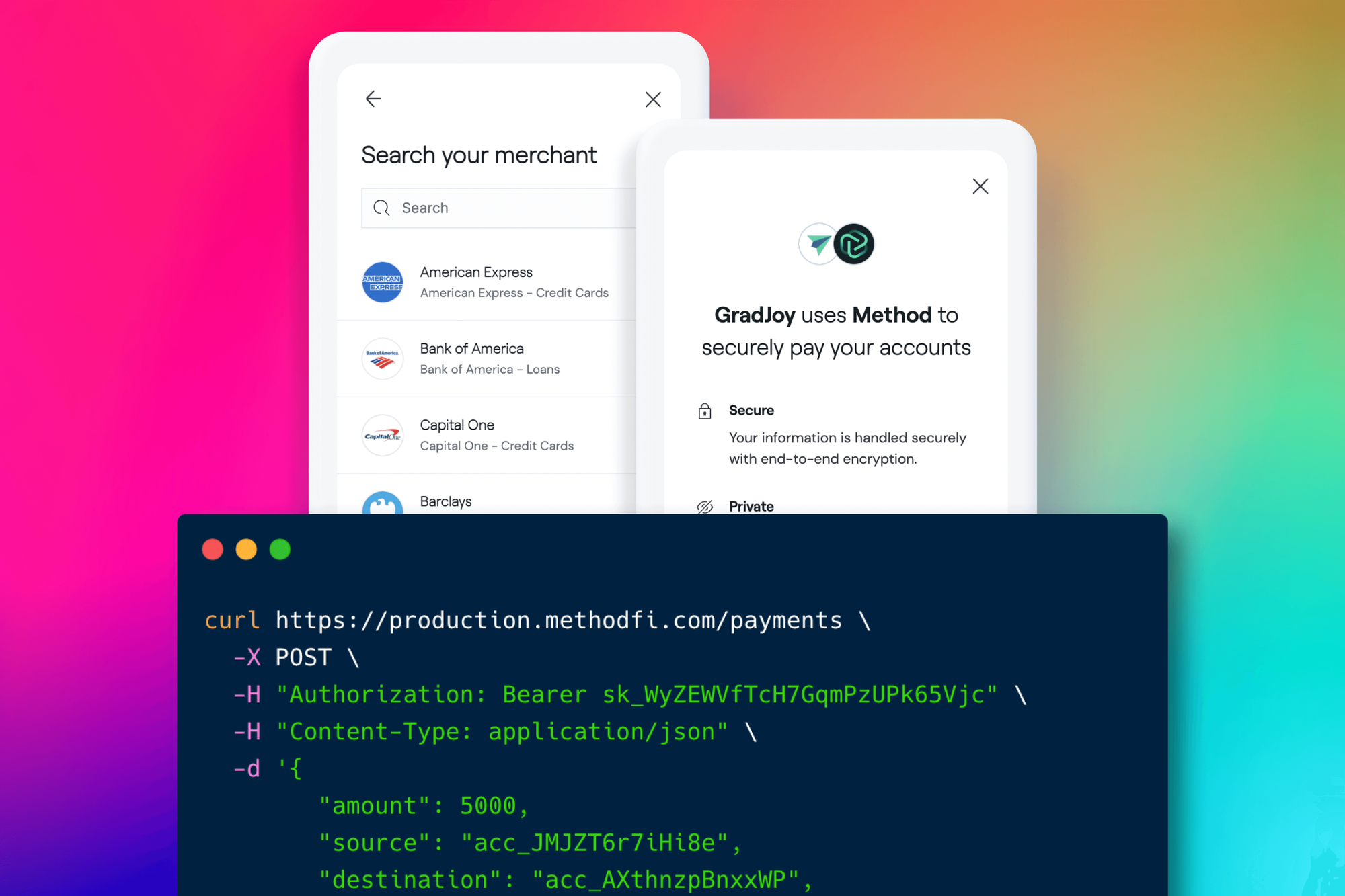 Method | Real-time liability data & payment access