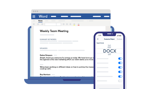 Microsoft Word (DOCX) Export and SRT with Automatic Line Breaks | Otter.ai