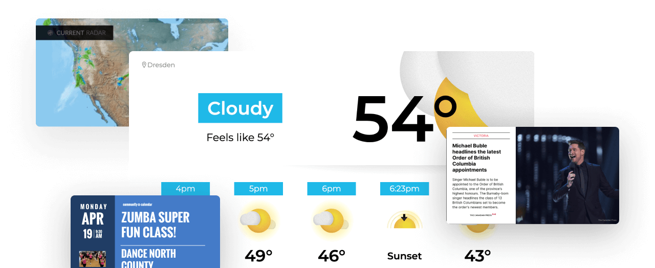 Digital Signage Content Service, Feeds, & Templates