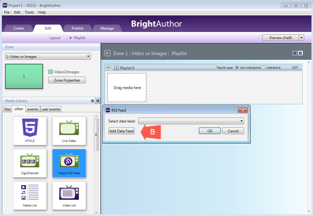 Once you have selected to Add Data Feed, you will then be presented ...