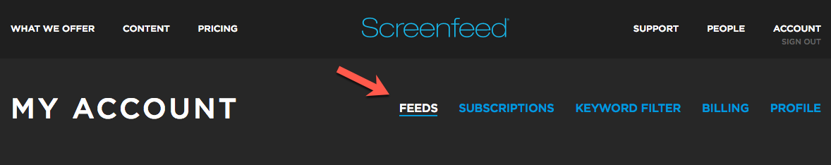 Once clicked, you will then be brought to the feed section which will ...