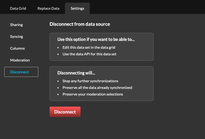 Managing Data Connections
