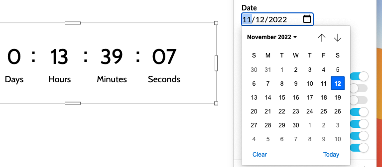 Countdown/Up, Date/Time, Analog Clock in Connect