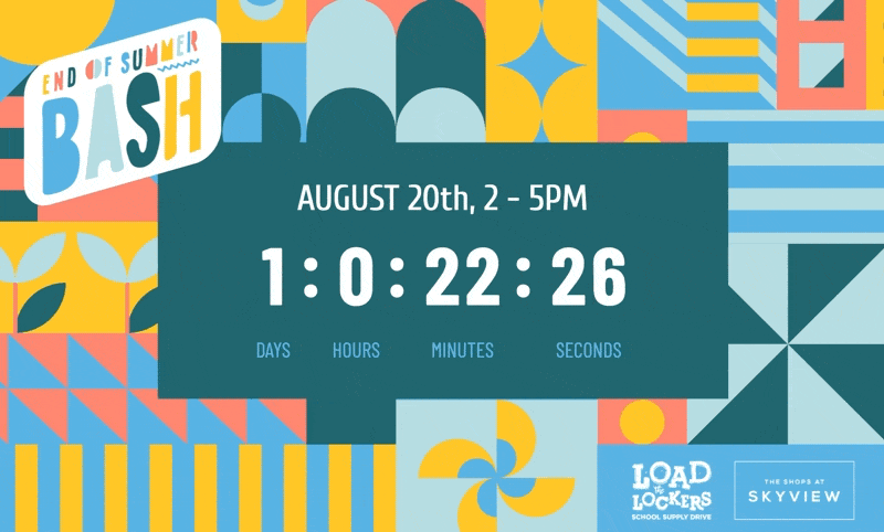 Countdown Clock Digital Signage Content in Mall Venue