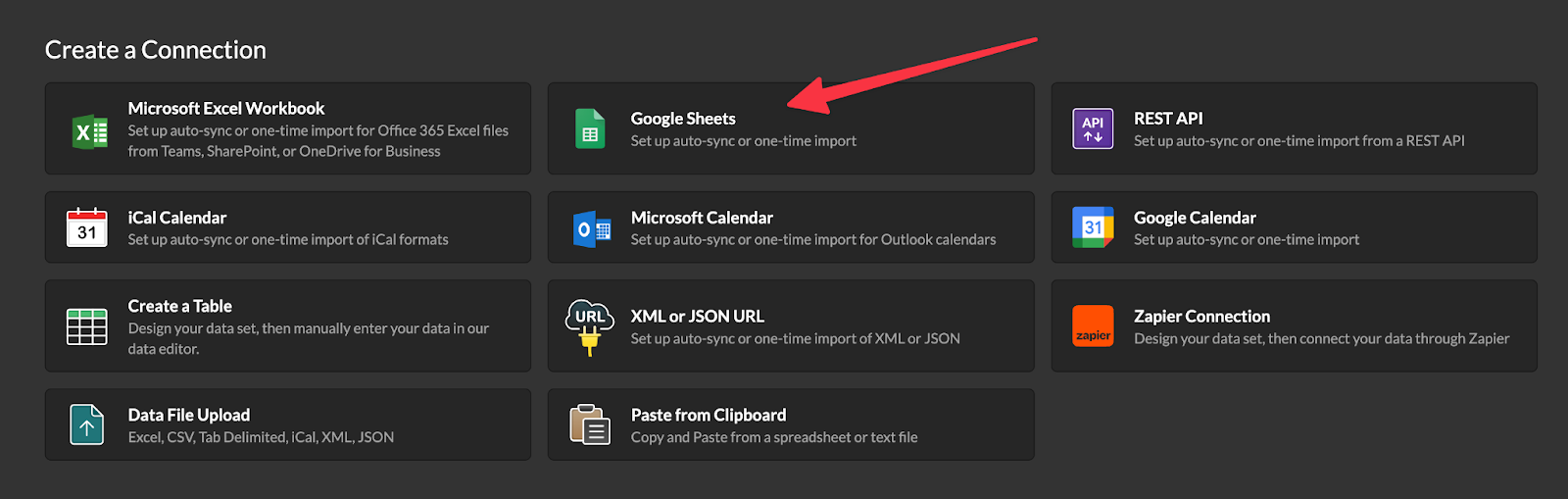 Creating Google Sheet Connections