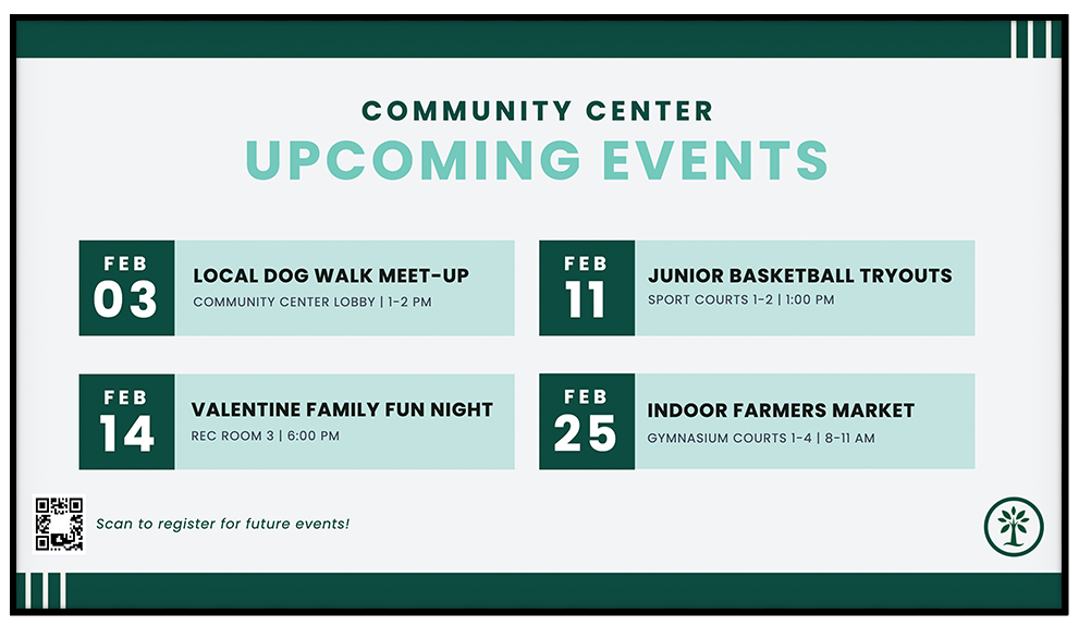 How a community center uses data-driven custom digital signage content