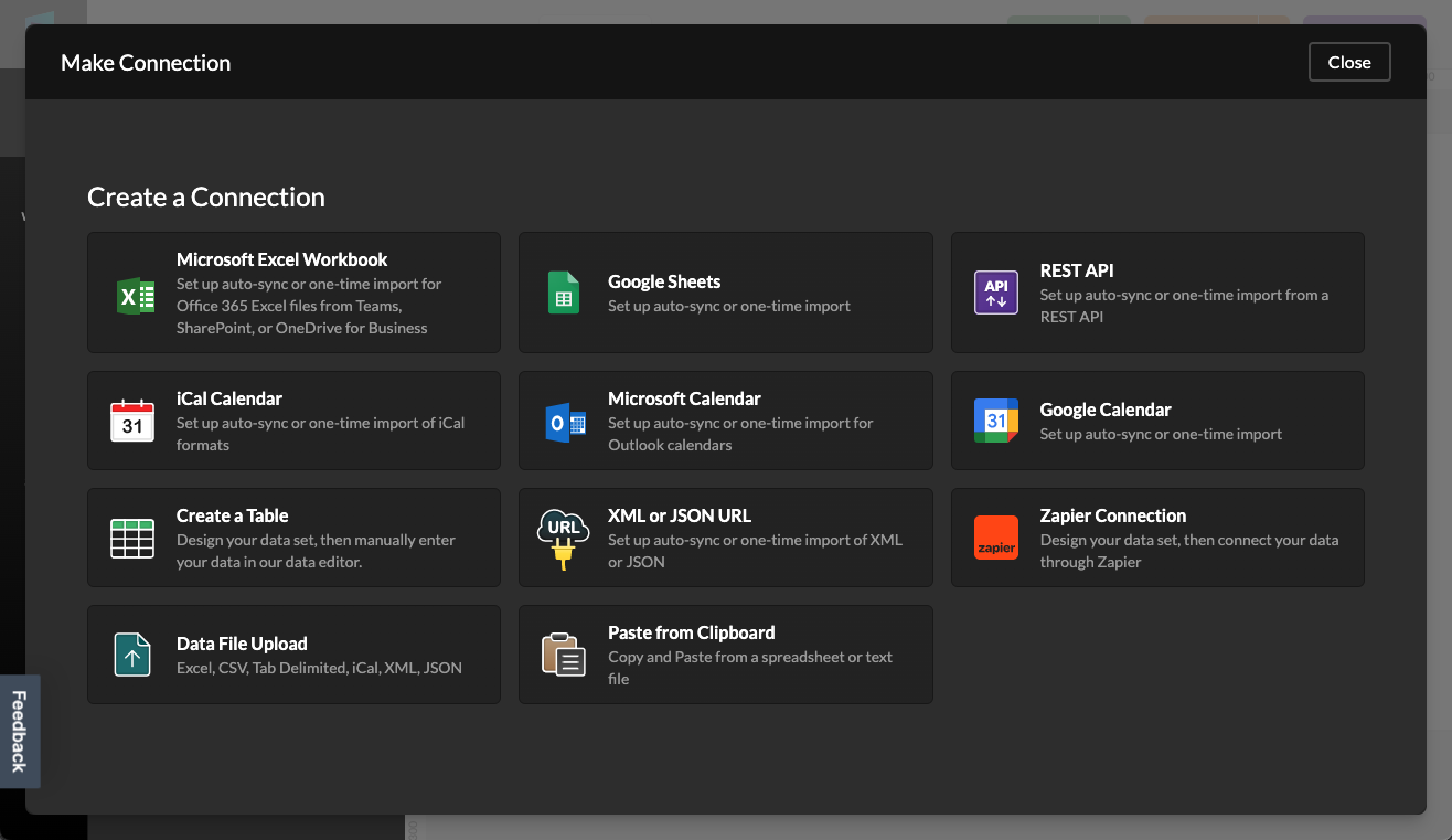 Managing Data Connections