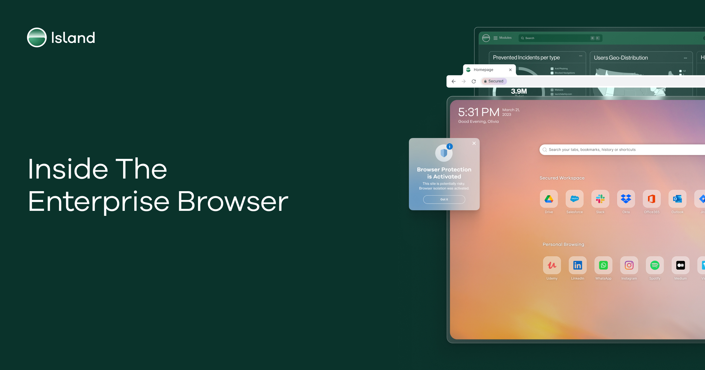Island Enterprise Browser. You decide what the browser does.