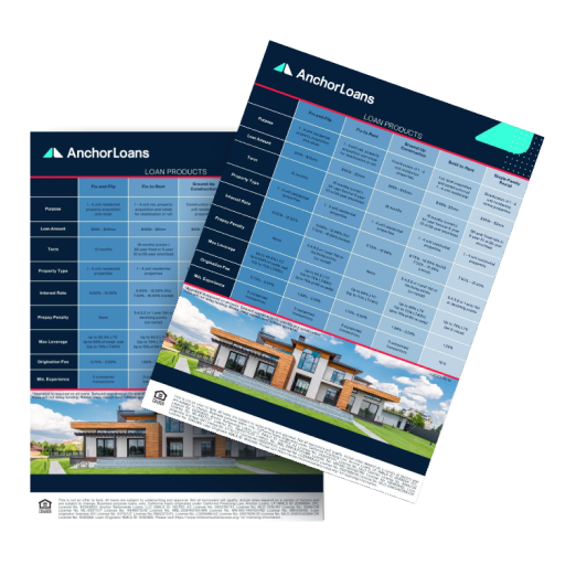 Anchor Loans Product Matrix