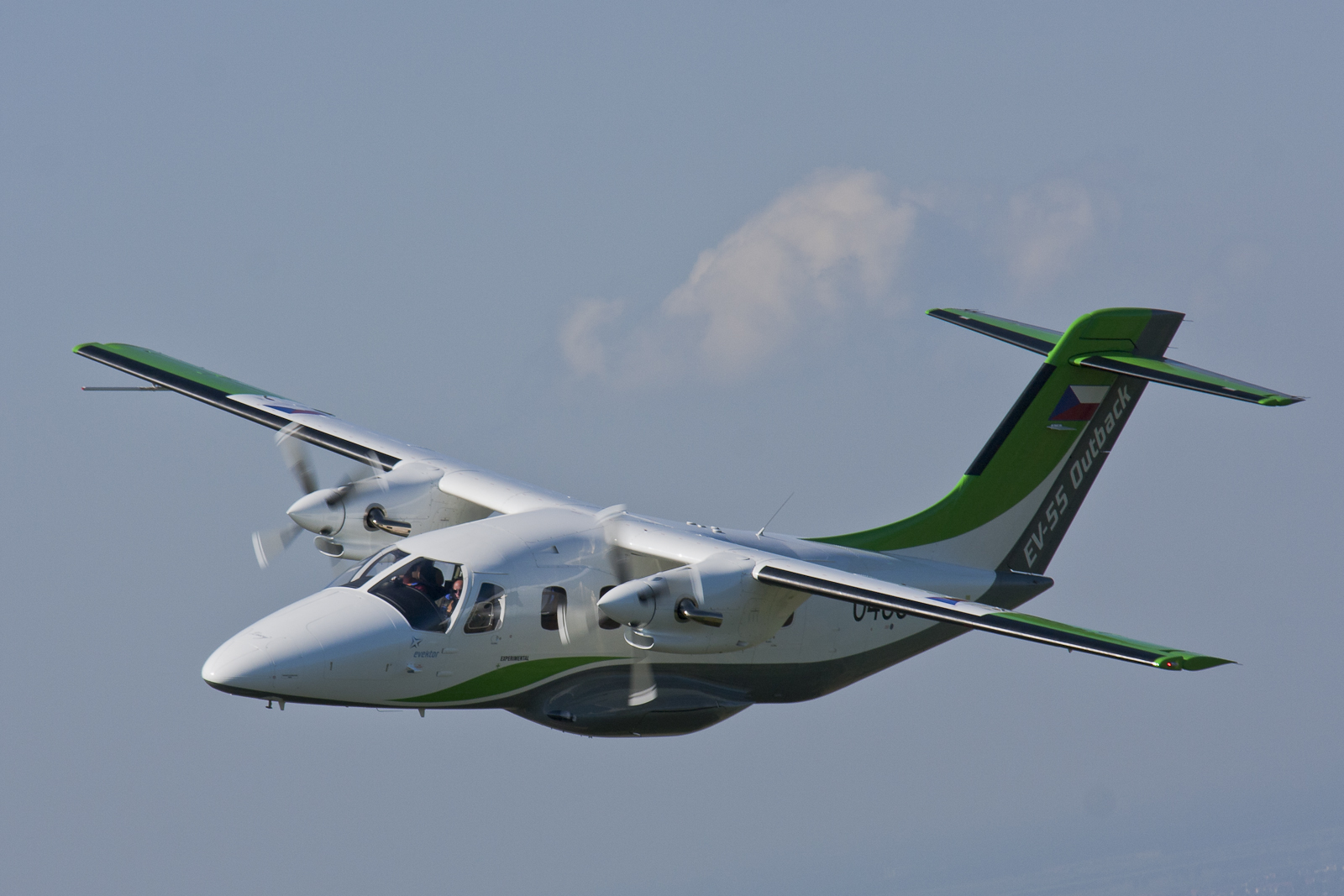 The First Flight of the EV-55M Outback