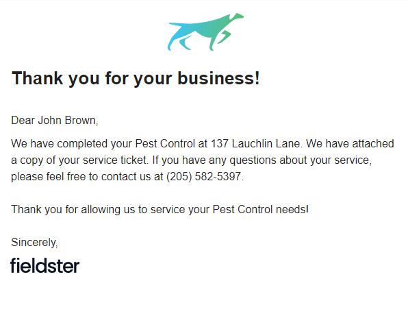 Fieldster | Pest Control Software | Service Notifications