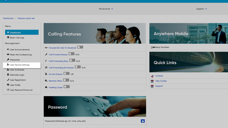 Service Features - Call Forwarding Not Reachable