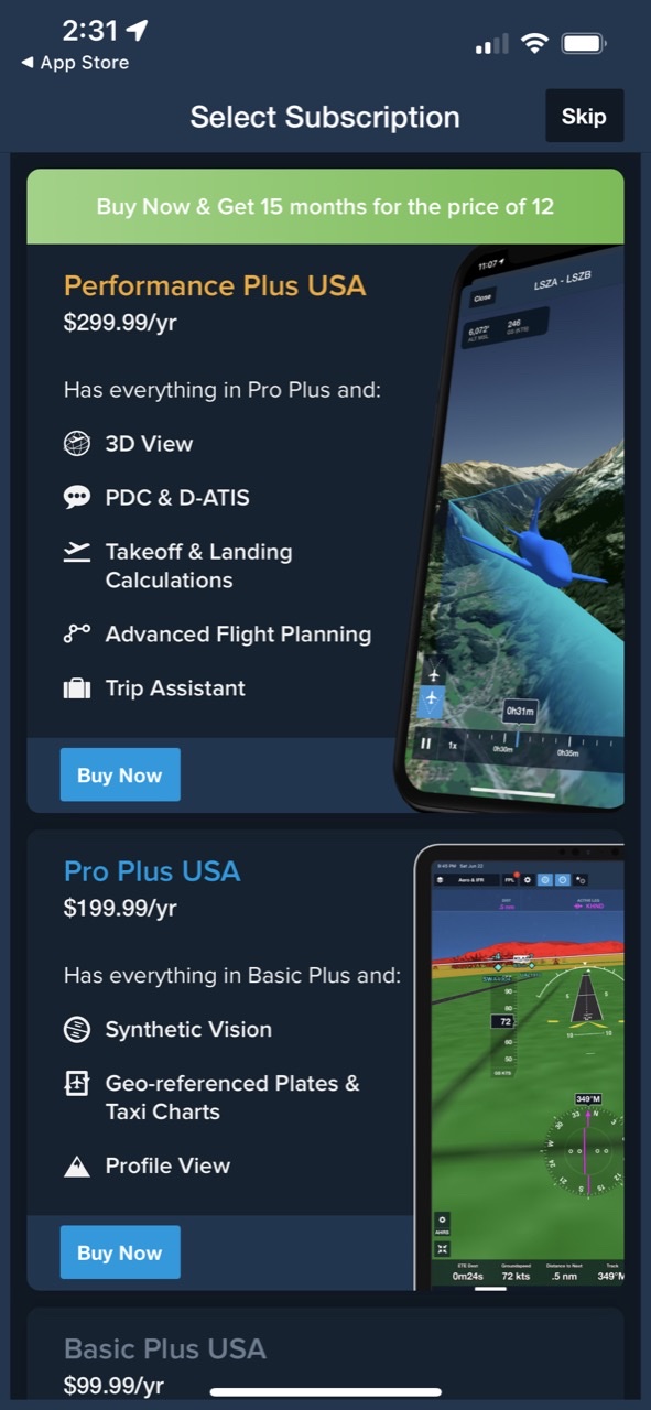 ForeFlight Mobile EFB — Paywall Screenshot ($700K/mo)