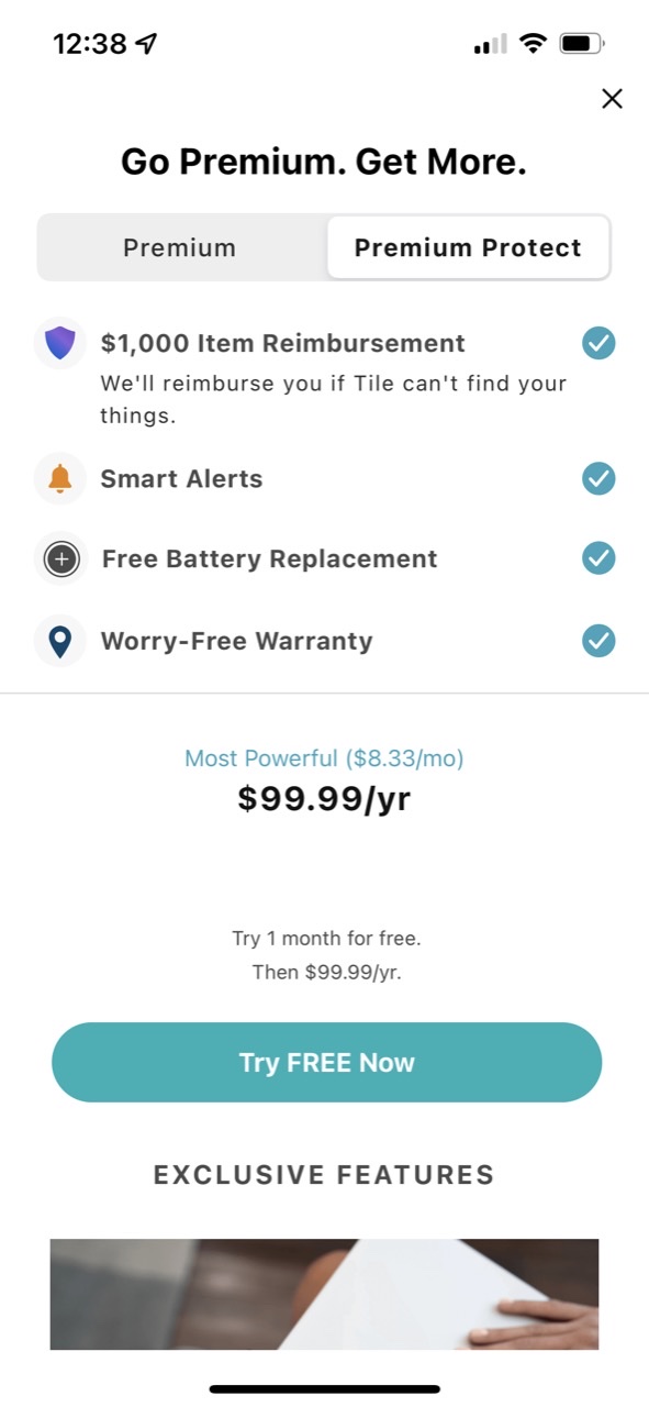 Tile - Find lost keys & phone — Paywall Screenshot ($400K/mo)