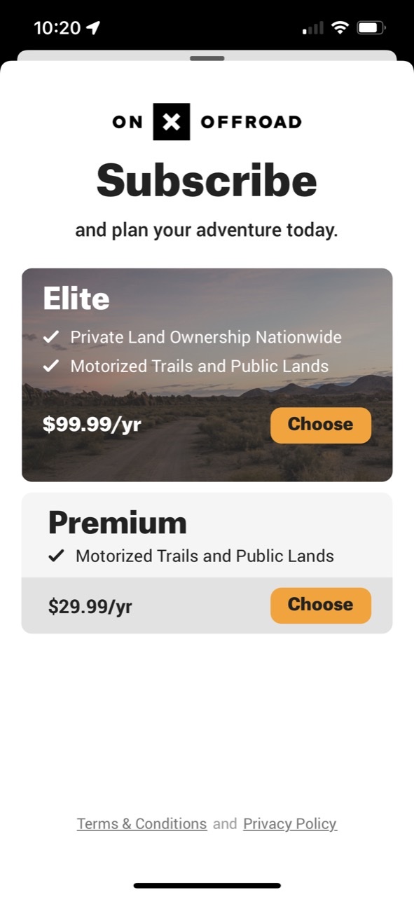 onX Offroad: Trail Maps & GPS — Paywall Screenshot ($500K/mo)