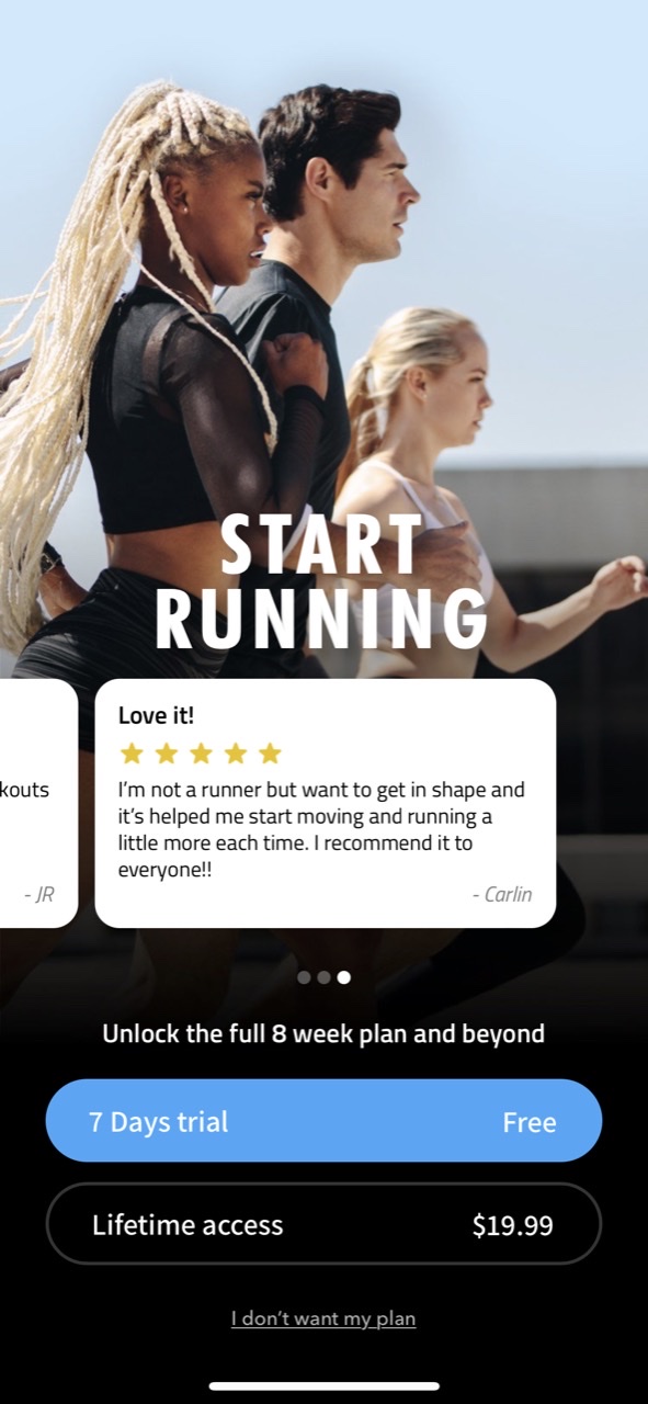 5K Runner: couch potato to 5K — Paywall Screenshot ($200K/mo)