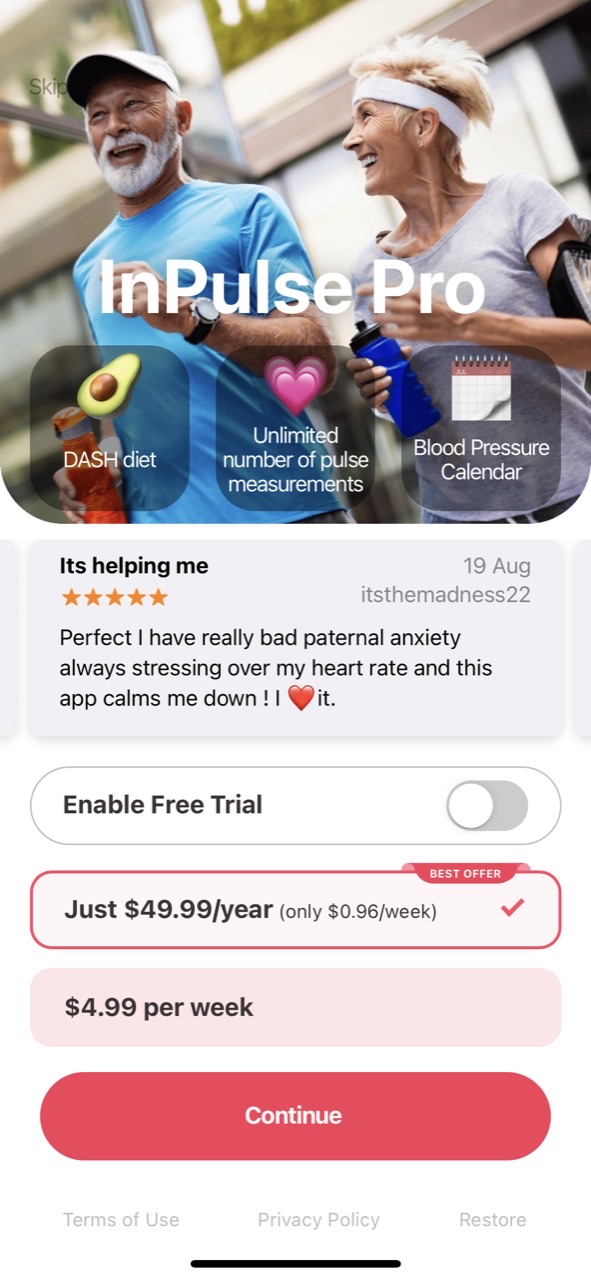 InPulse - Heart Rate Monitor — Paywall Screenshot ($300K/mo)