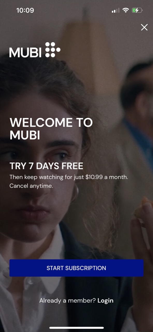 MUBI: Curated Cinema — Paywall Screenshot ($200K/mo)