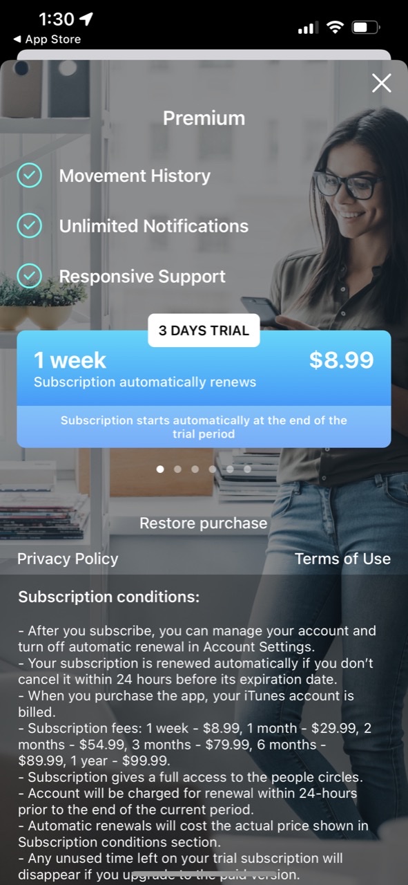 RealLoc: Find Friends & Family — Paywall Screenshot ($30K/mo)