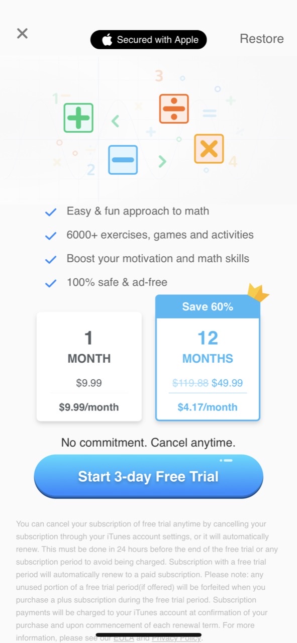 Gogomath - Prodigy Math Games — Paywall Screenshot ($80K/mo)