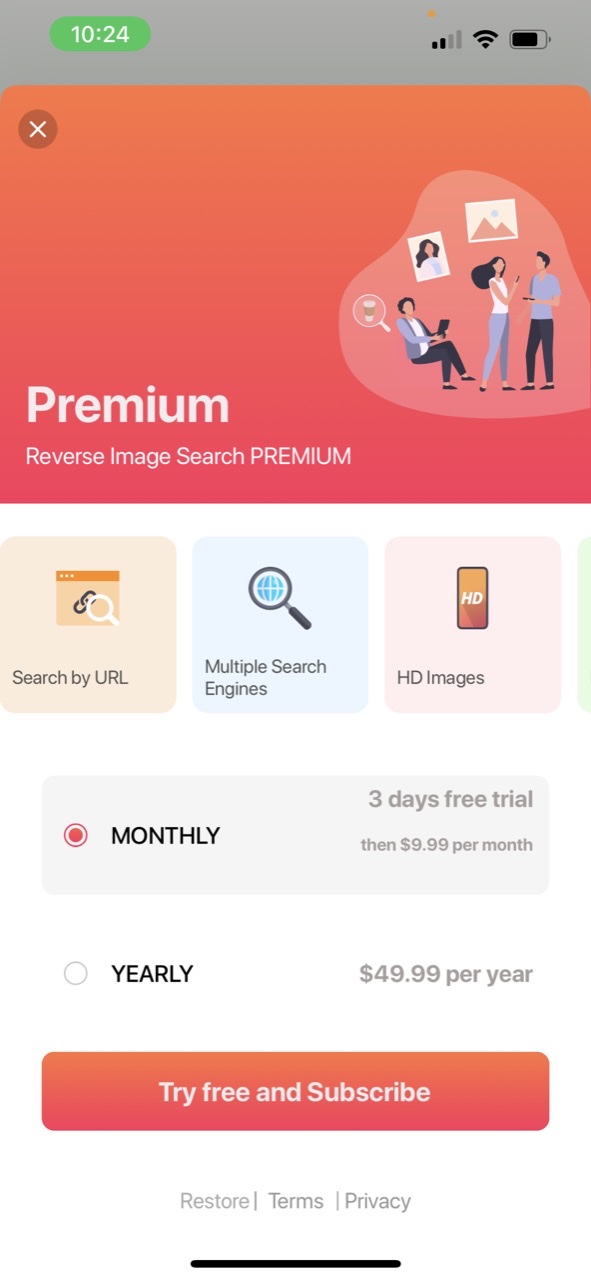 Image Recognition And Searcher — Paywall Screenshot ($20K/mo)