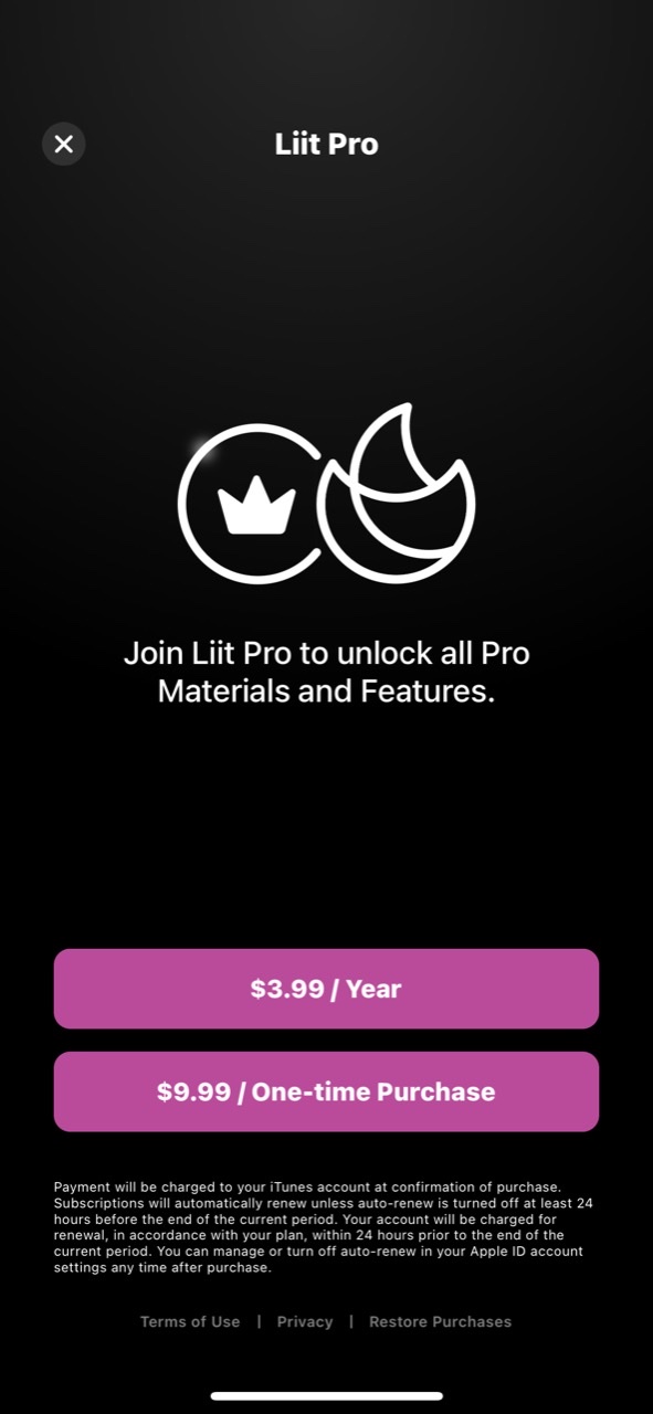 Liit - Photo & Video Editor — Paywall Screenshot ($0/mo)