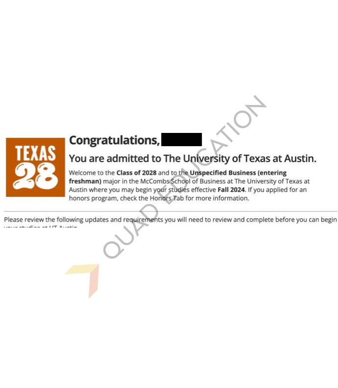 College Acceptance Letters | Quad Education